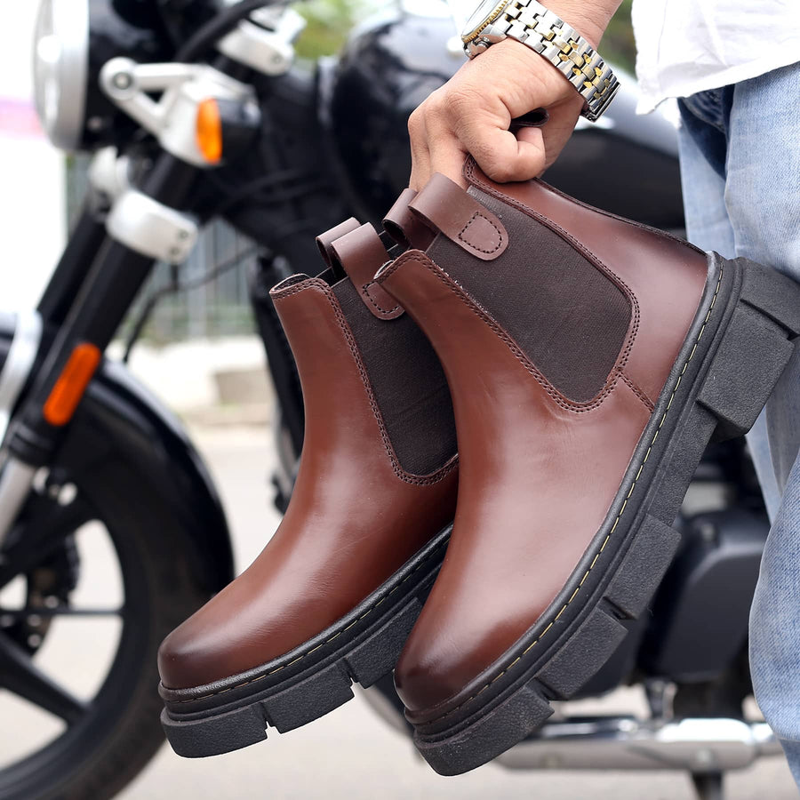 Bacca Bucci Chealsea Fashion boots for Men with Chunky Rubber lug sole ...