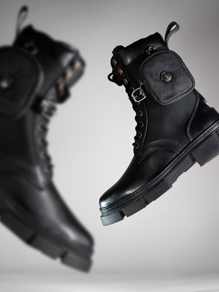 Bacca Bucci Combat boots for Men with detachable coin pocket with ...