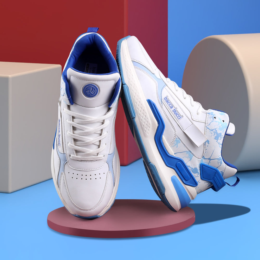 Bacca Bucci VEERA Mid-top White Sneakers for Men | Athletic Yet Sleek,