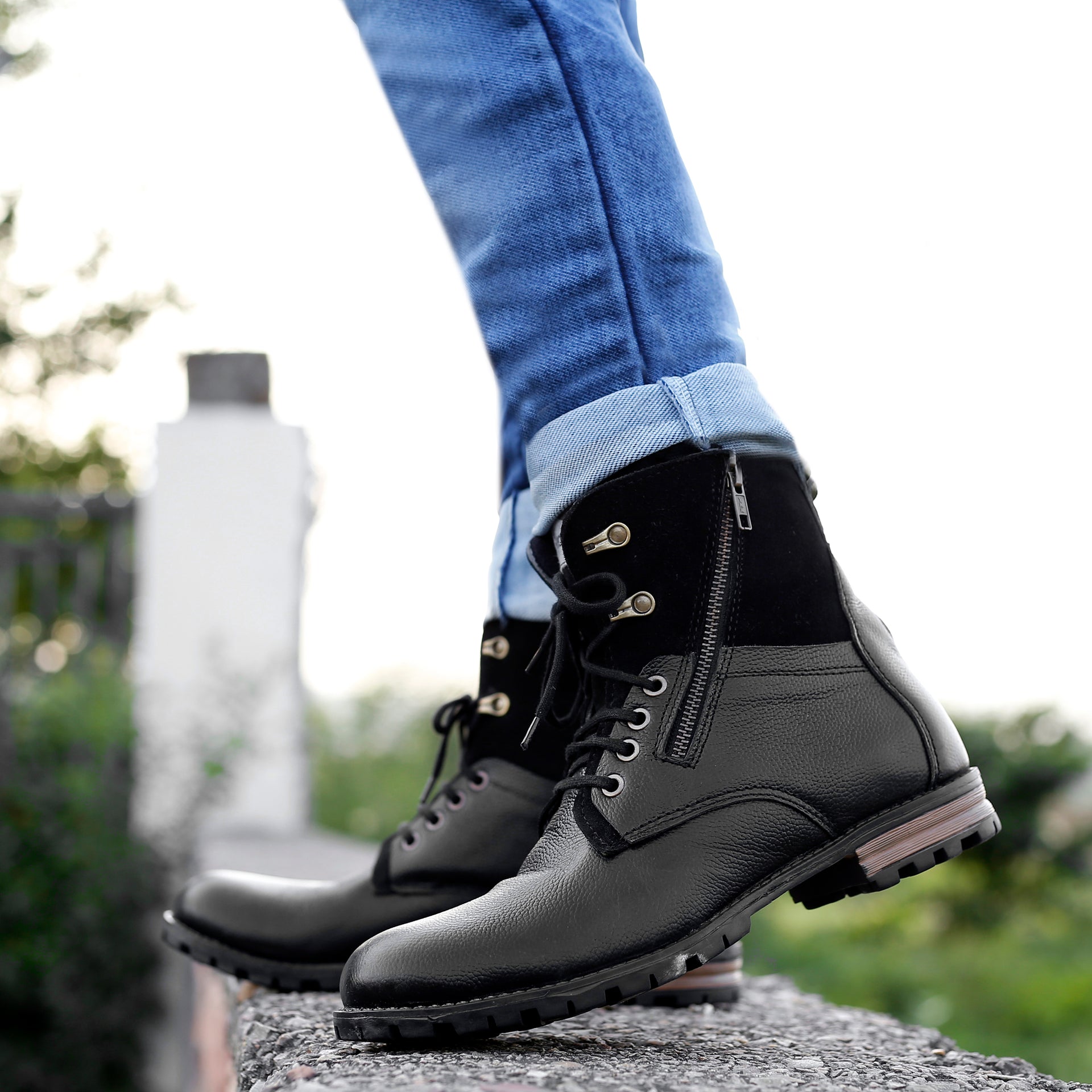 Biking Boots | Bacca Bucci Tron | Men's Leather Riding Boots