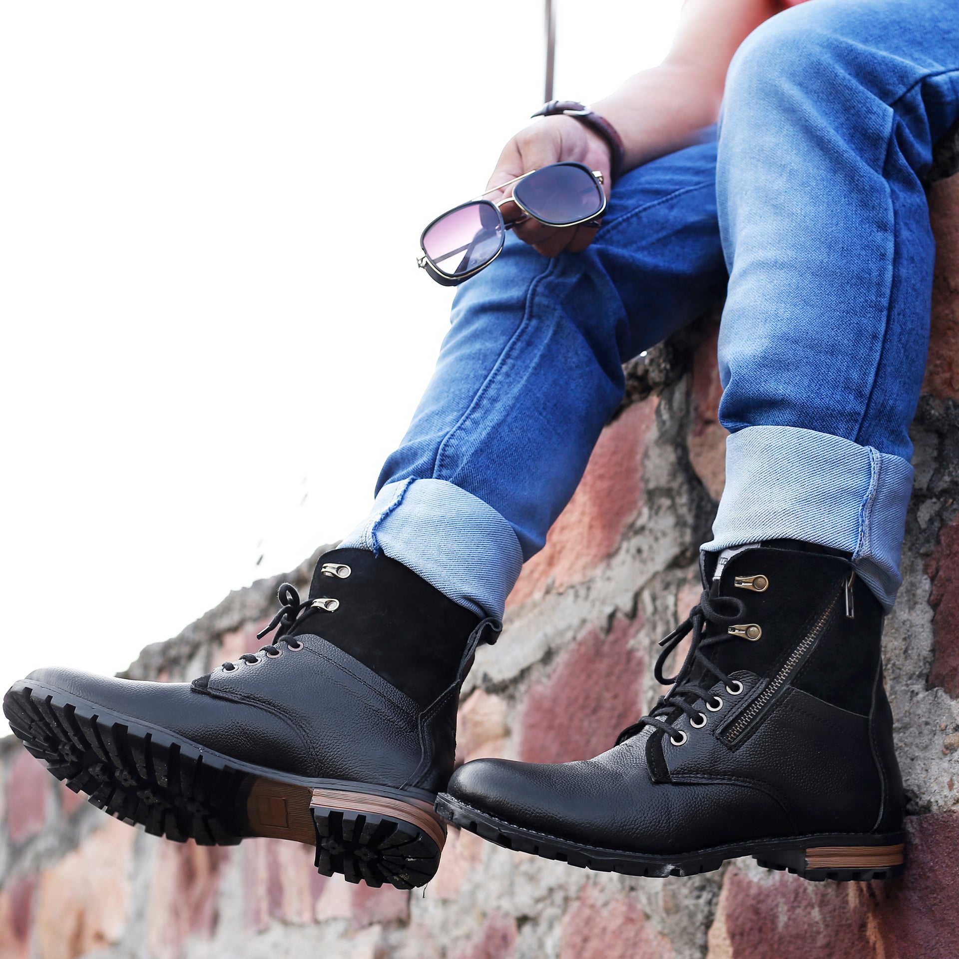 Biking Boots | Bacca Bucci Tron | Men's Leather Riding Boots