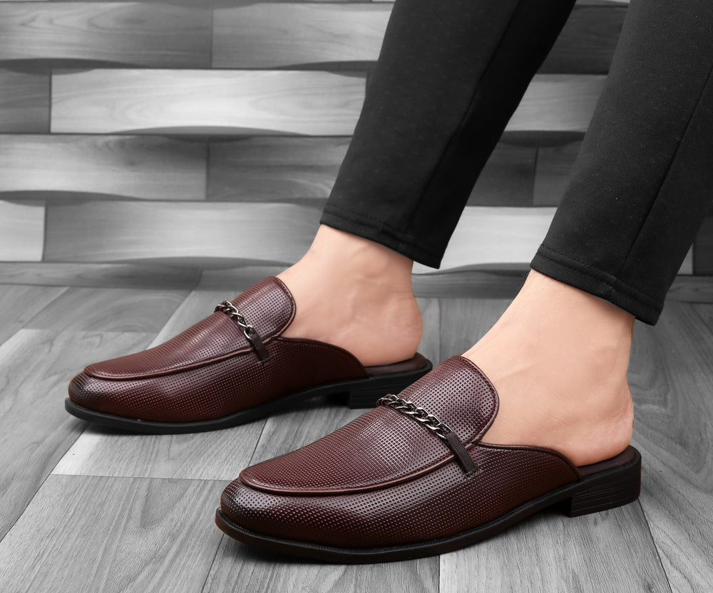 Bacca Bucci Men MOROCCO Mules Loafers with Comfortable Memory Insoles