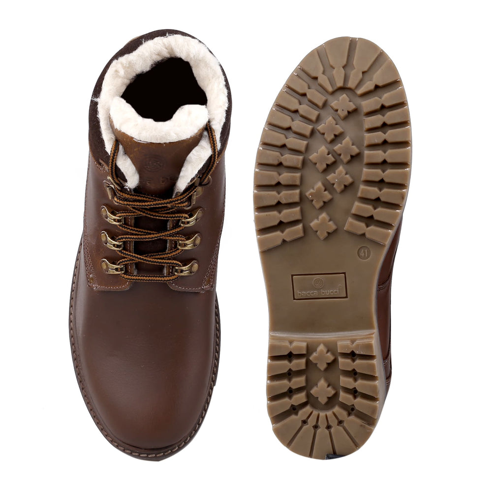 Hiking Boots | Bacca Bucci Moscow | Leather Hiking Boots with Fur Lining